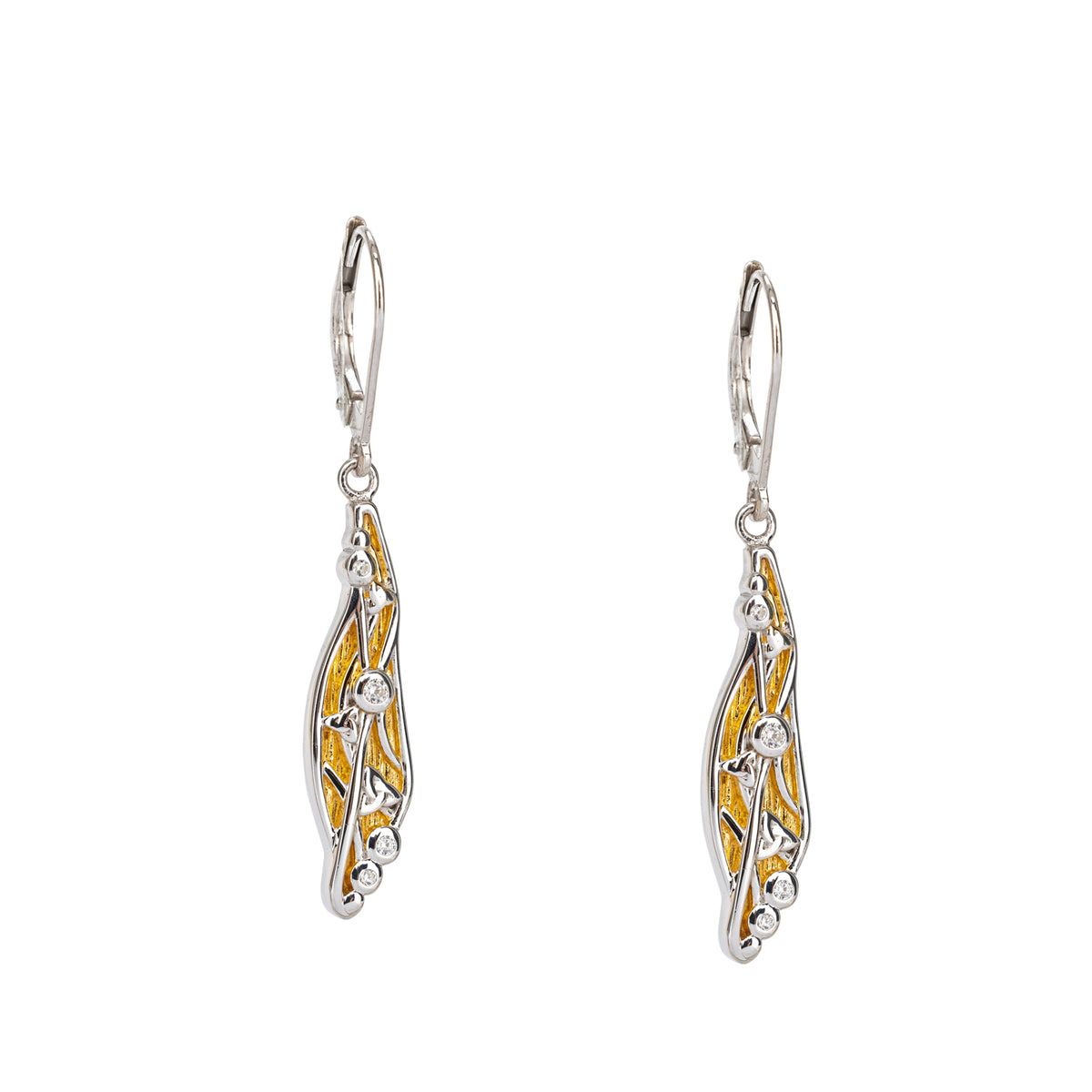 Silver and 23k Gilded Celestial Leverback Earrings - Keith Jack – Keith ...