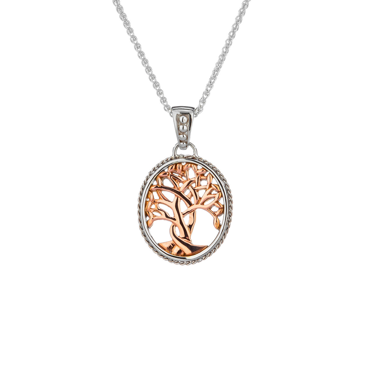10k Rose and White Gold Celtic Tree of Life Pendant - Keith Jack ...