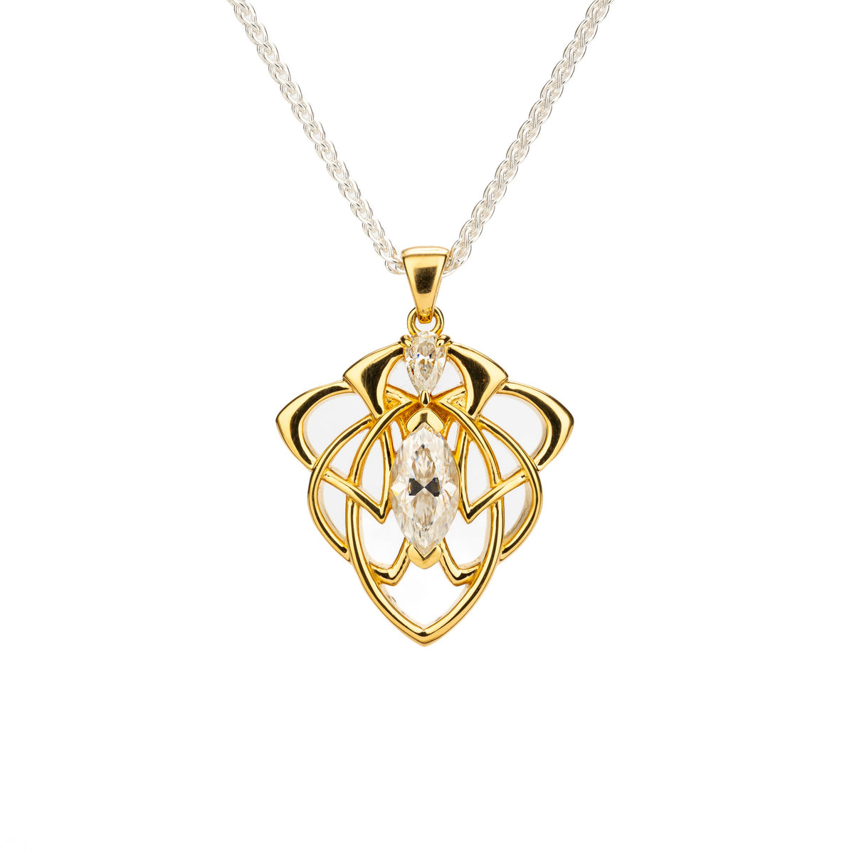 18k Vermeil Lab Grown White Moissanite Angel Pendant Keith Jack – Keith ...