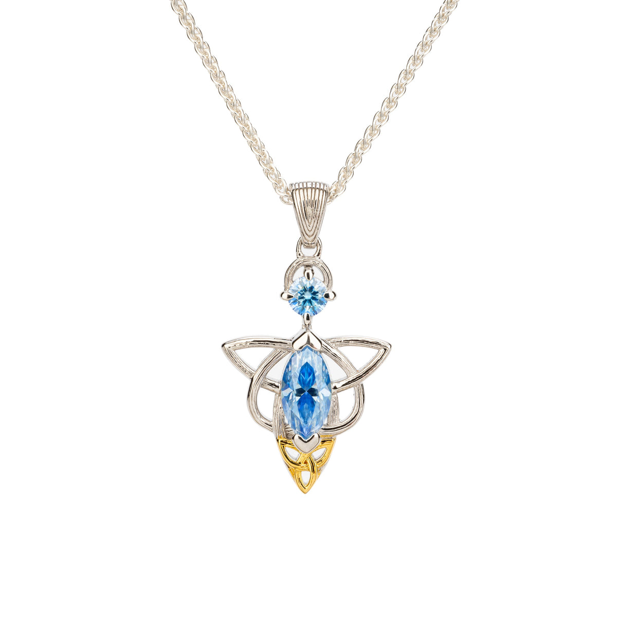 Silver + 18k Vermeil and Moissanite Alchemy Angel Pendant Keith Jack ...