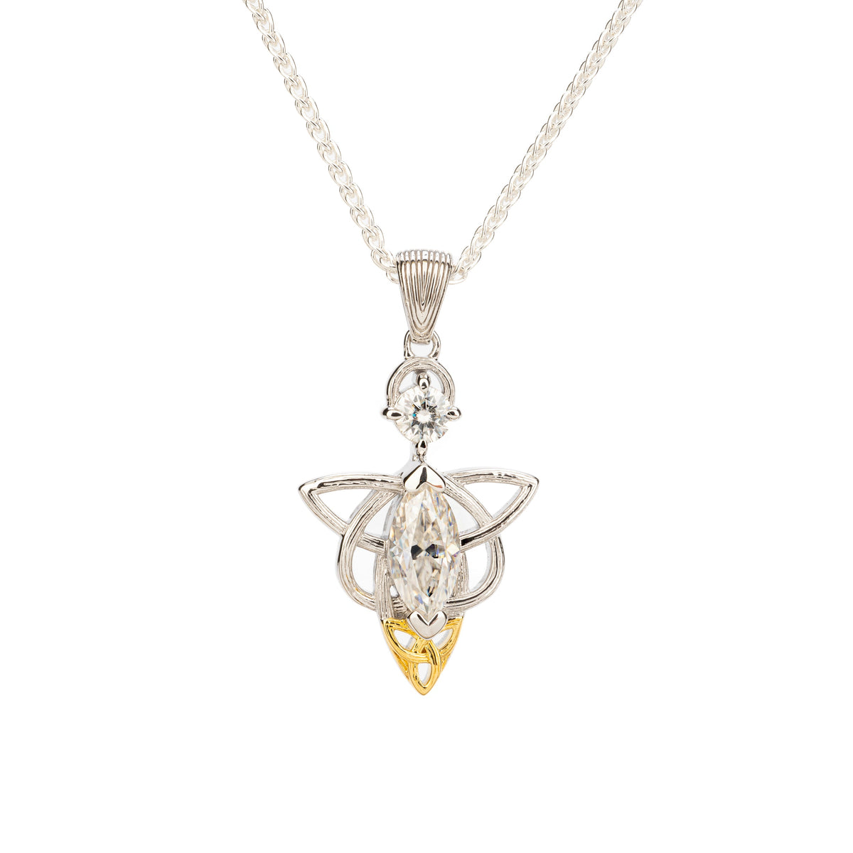 Silver + 18k Vermeil and Moissanite Alchemy Angel Pendant Keith Jack ...