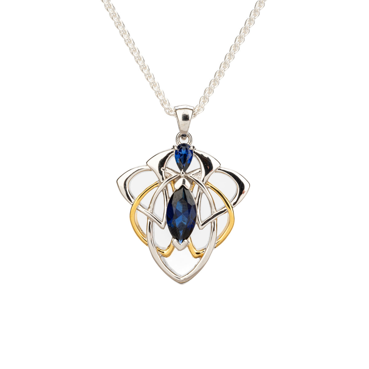 Silver + 18k Vermeil and Sapphire Alchemy Angel Pendant Keith Jack ...
