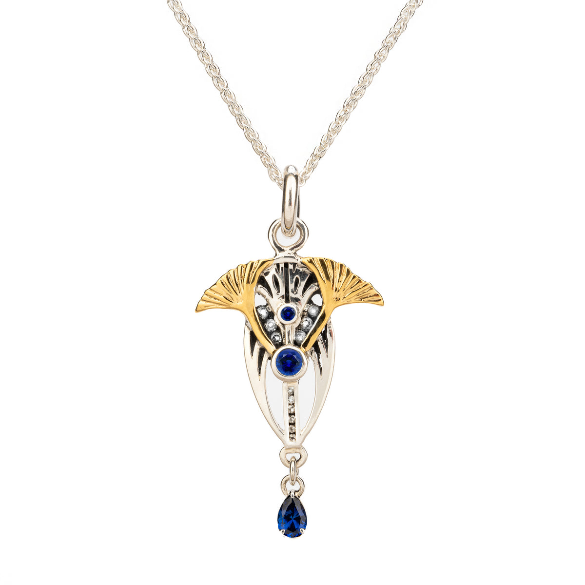 Silver + Vermeil Ruby/Sapphire + Moissanite Alchemy Pendant – Keith Jack