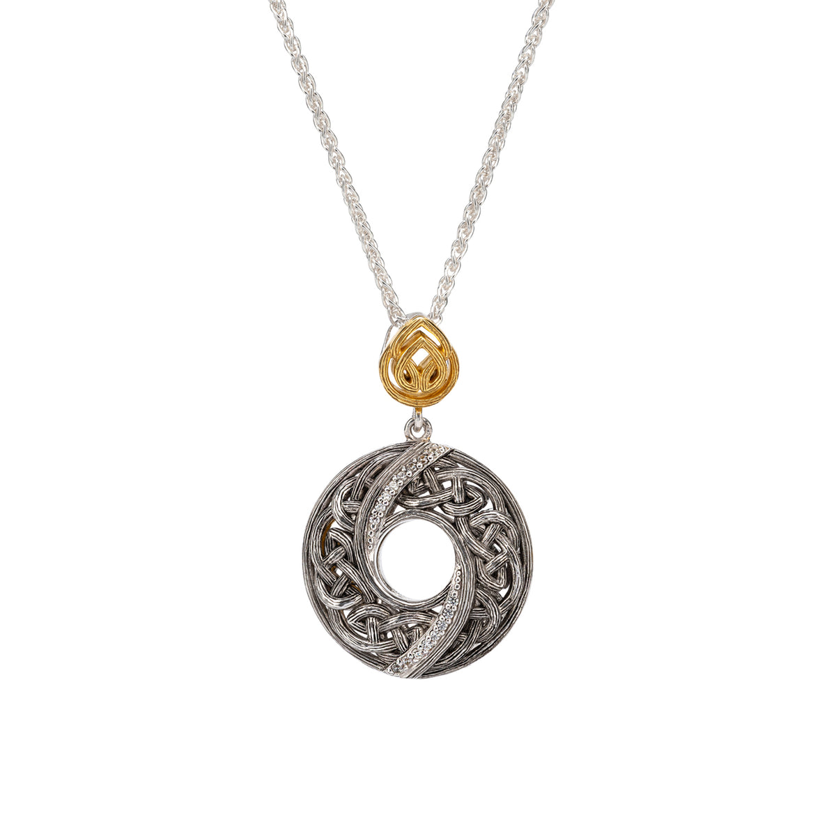 Silver and 10k Gold Celtic Whirlpool Round Pendant - Keith Jack – Keith ...