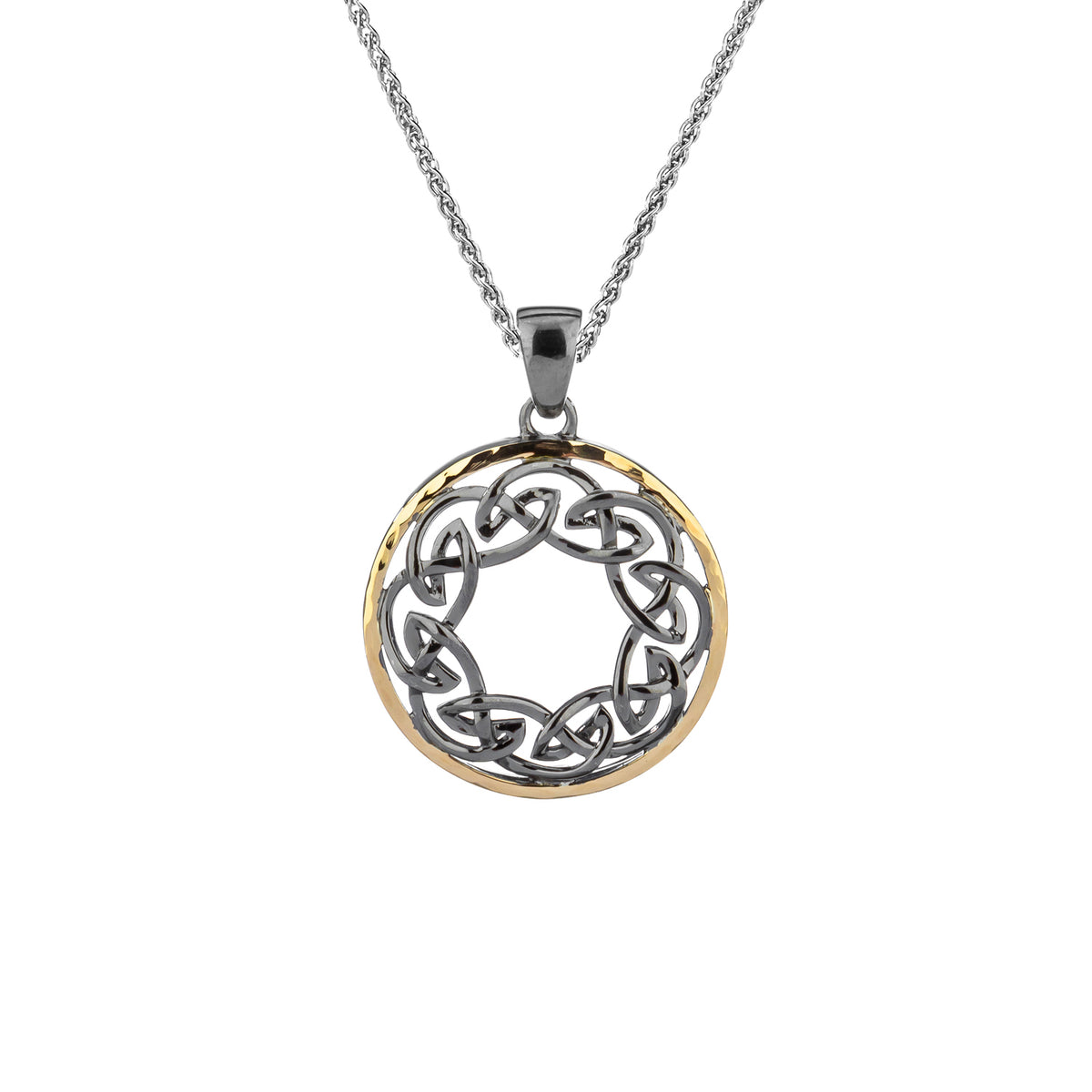 Celtic Path of Life Hammered Pendant - Silver and Gold -Keith Jack ...