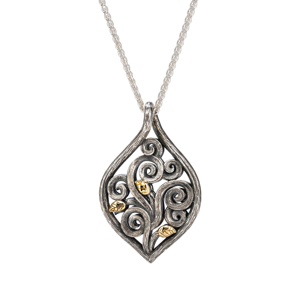 Silver and 10k Gold Celtic Tree of Life Reversible Pendant-Keith Jack ...