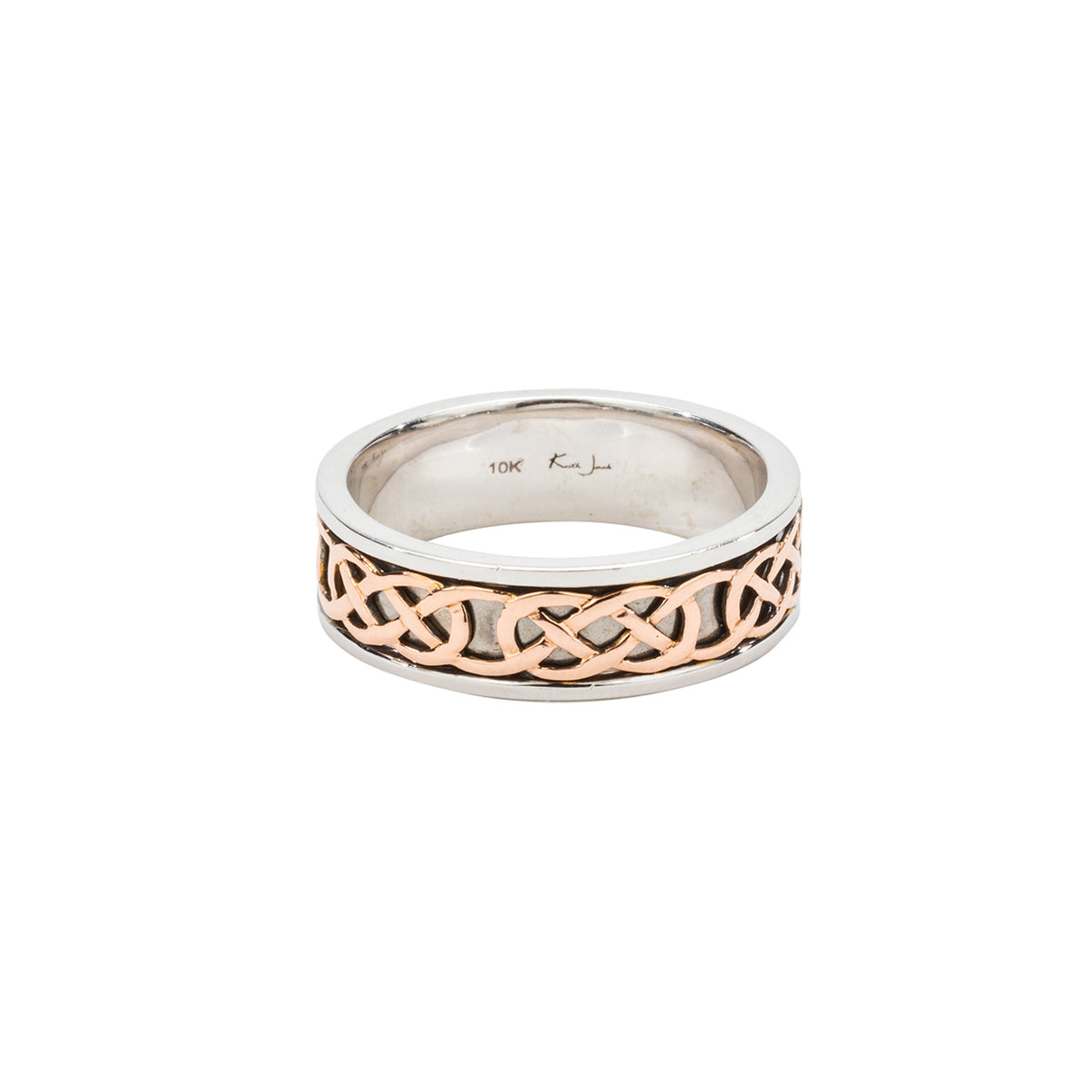 Celtic Irish Wedding 'Belston' Ring - White and Rose Gold -Keith Jack ...