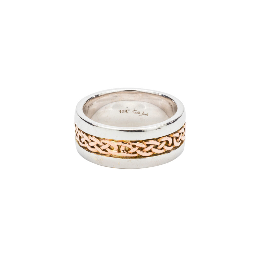 10k White/Rose Gold Celtic Weave 'Earn' Ring- Keith Jack – Keith Jack