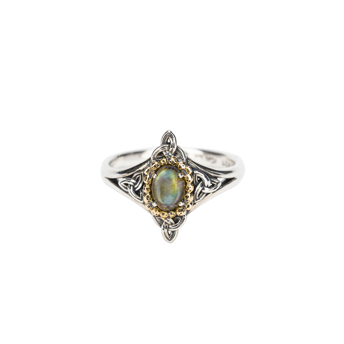 Silver and 10k Gold Celestial Celtic Ring - Labradorite- Keith Jack ...