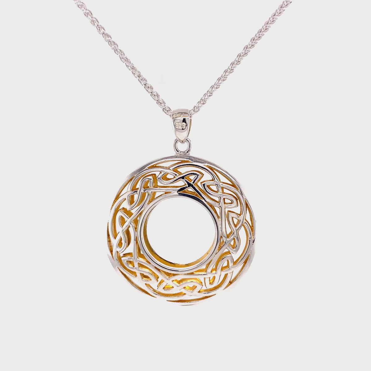 Celtic Window to the Soul Pendant Large Silver+22k Gilding -Keith Jack ...