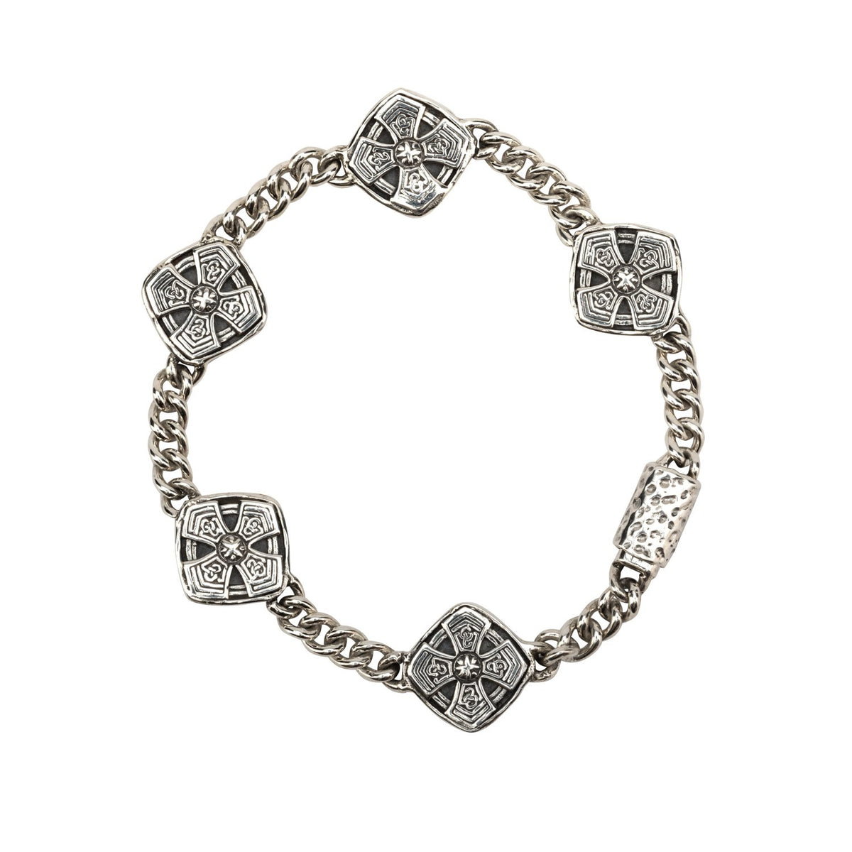 Silver or Silver and Bronze Cushion Cross Bracelet - Keith Jack – Keith ...