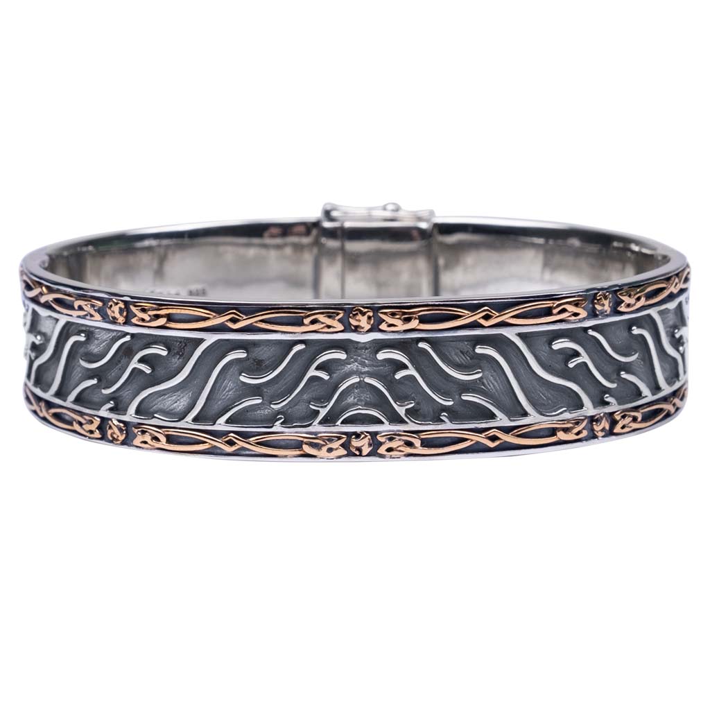 Silver and Bronze Cernunnos Ancient Celtic Coin Hinged Cuff-Keith Jack ...