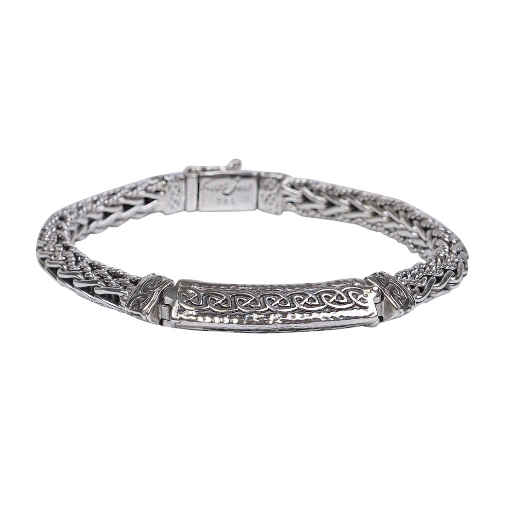 Silver Triangular Bar Dragon Weave Celtic Bracelet- Keith jack – Keith Jack