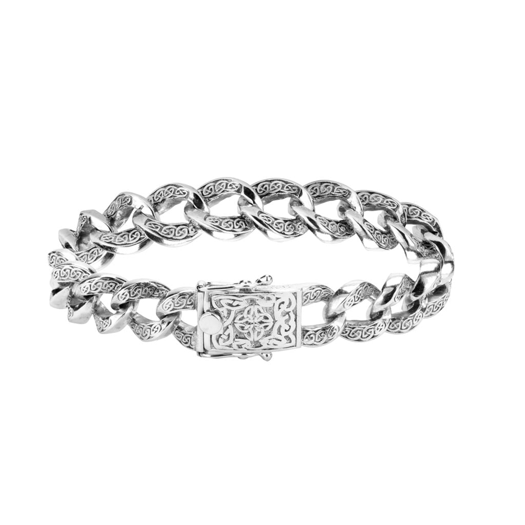 Celtic Knot Heavy Curb Link Bracelet. Silver. Keith jack – Keith Jack