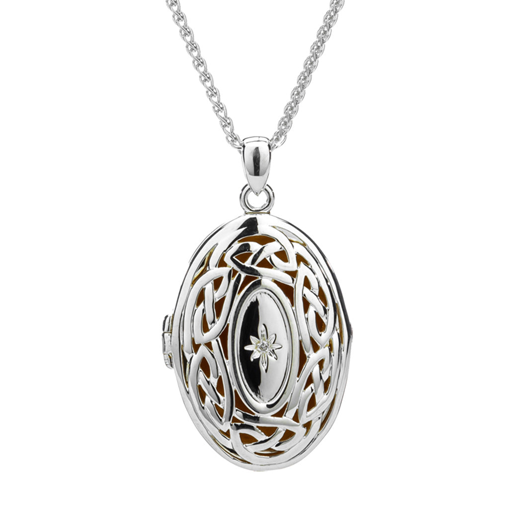 Silver+ 22k Gilded Window to the Soul Diamond Celtic Locket-Keith Jack ...