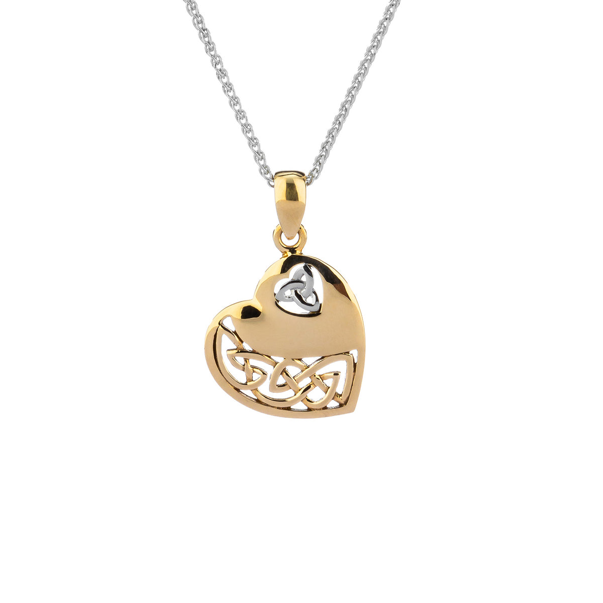 10k Yellow and White Gold Celtic Heart Pendant - Keith Jack – Keith Jack