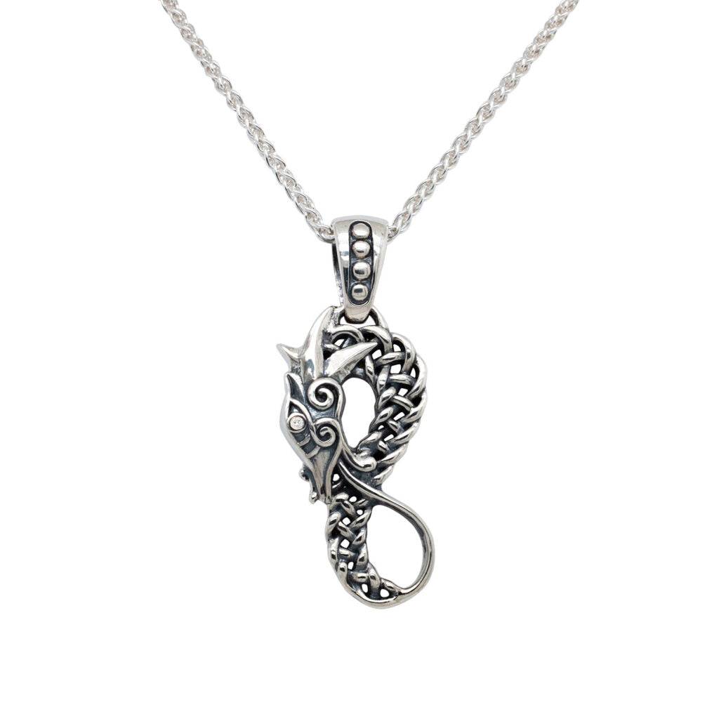 Silver Celtic Dragon Pendant Large - Keith Jack – Keith Jack