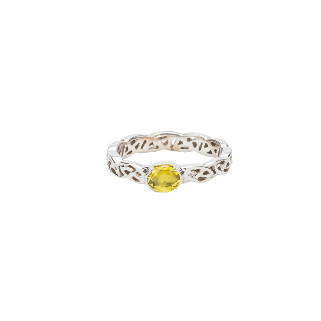 Celtic Irish Wedding Ring 10k Gold and Yellow Sapphire - Keith Jack ...