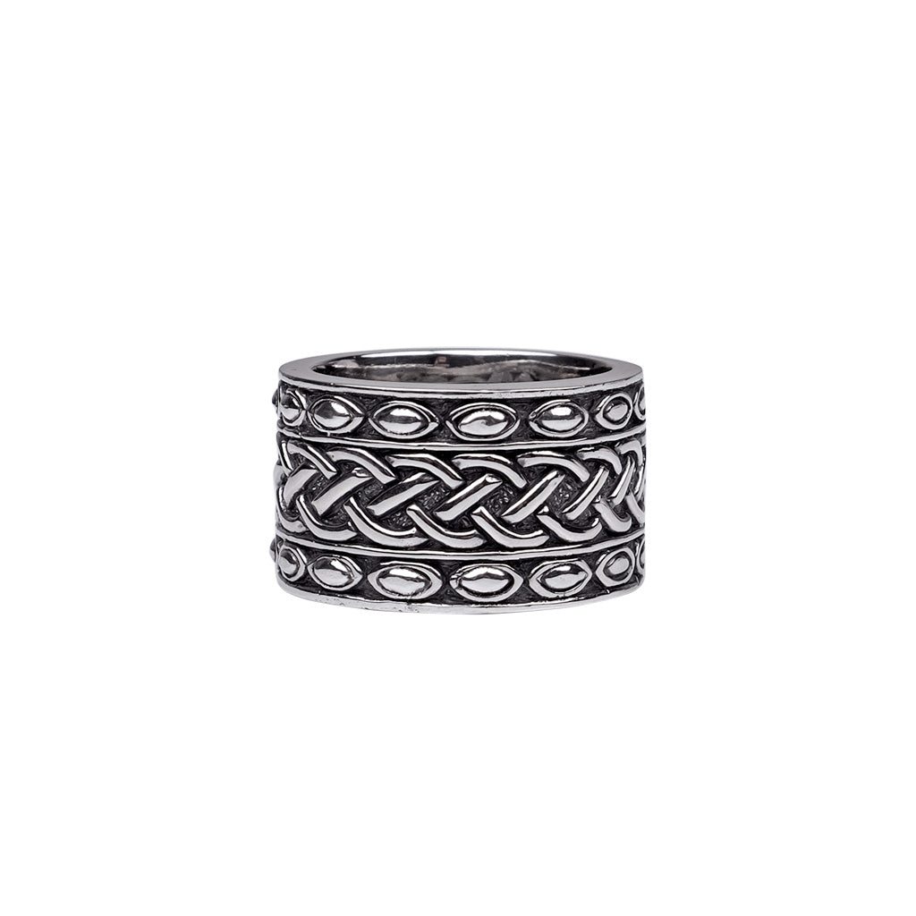 Silver Celtic Knot Ring with Beaded Rails-Keith Jack – Keith Jack