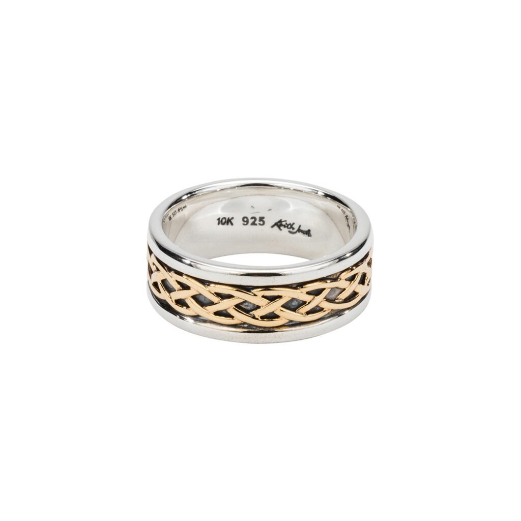 Silver and Gold Celtic Weave Wedding 'Kelty' Ring - Keith Jack – Keith Jack