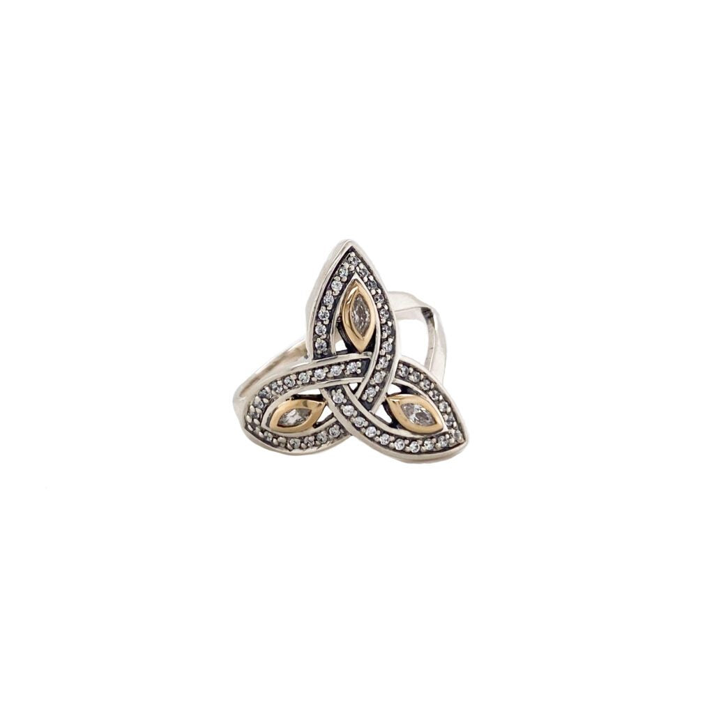 Silver and 10k Gold Trinity Ring - Cubic Zirconia - Keith Jack – Keith Jack